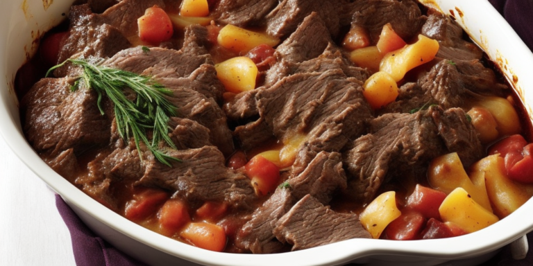 Slow-Cooked Beef and Red Wine Casserole - Lovely Food Blog