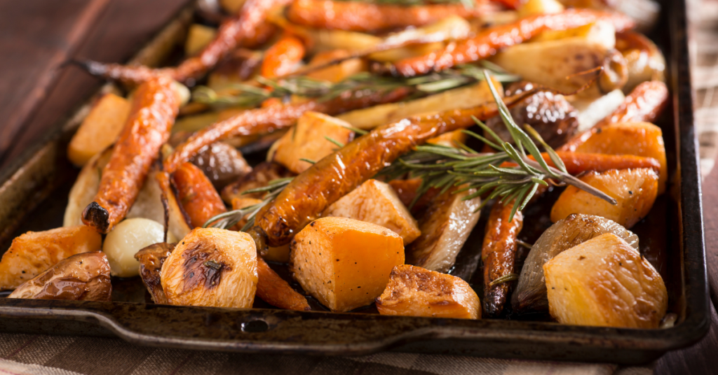 Maple Glazed Roasted Root Vegetables - Lovely Food Blog